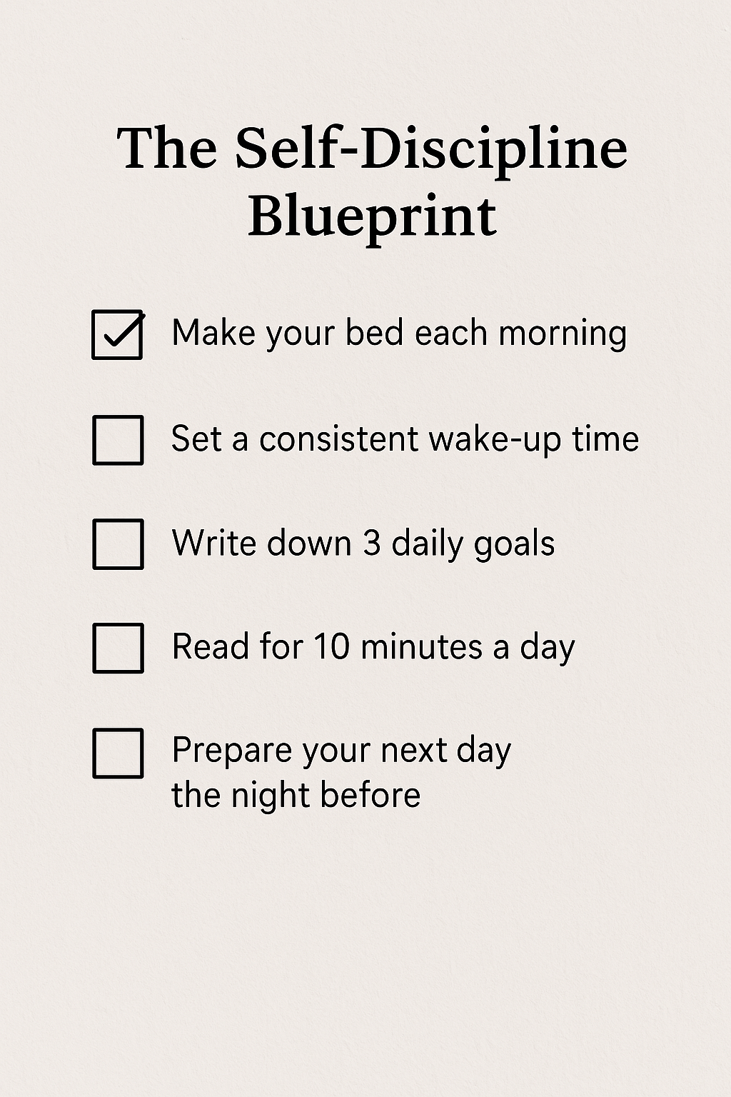The Self-Discipline Blueprint: 5 Small Habits That Build a Stronger You ...